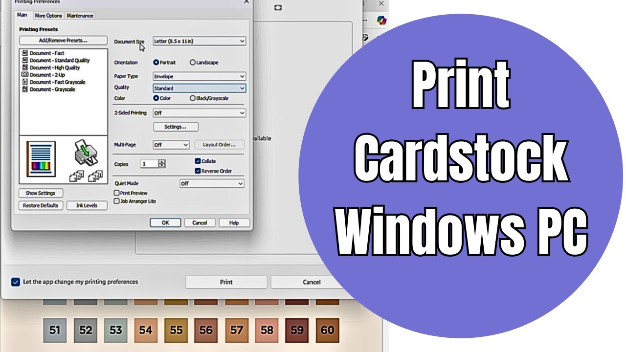 How To Print On Cardstock Paper - Windows PC OS - YouTube