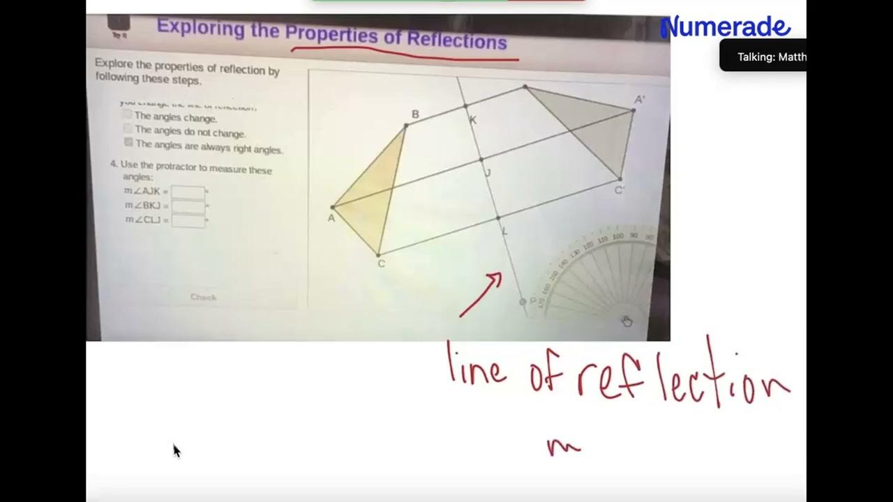 Please help me solve this. Exploring the Properties of Reflections ...