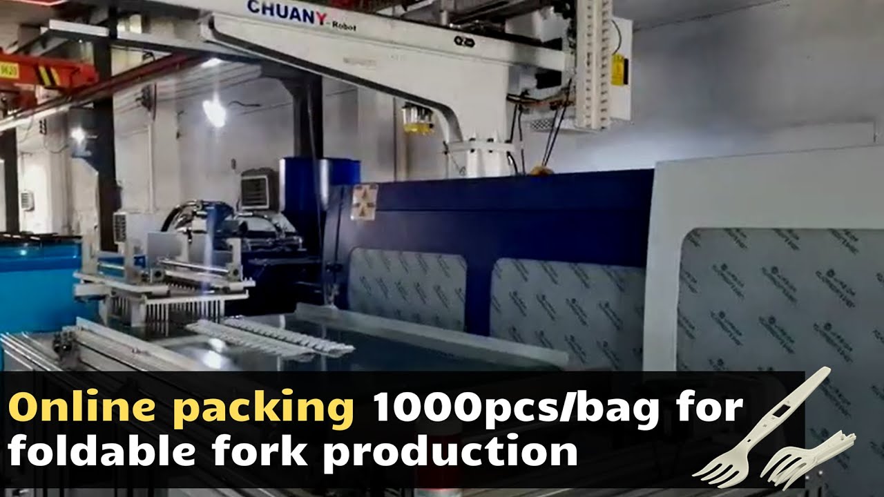 Full hot runner foldable fork mold production with 1000 pcs per bag ...