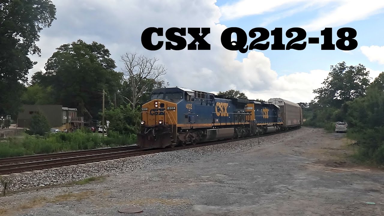 CSX Q212-18 Northbound Auto Rack Train in Smyrna, GA - YouTube