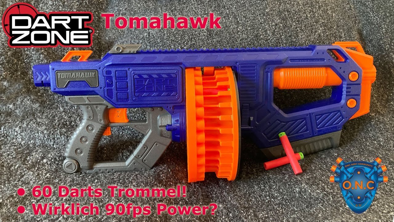 Dart Zone Tomahawk - 60 Schuss Nerf Blaster! Unboxing, Review und Test ...