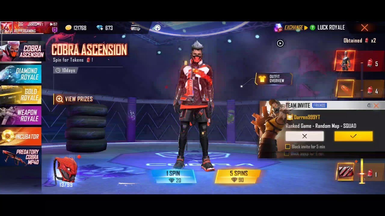 I Got New Legendary Cobra Bundle In New Cobra Special Royale Garena ...