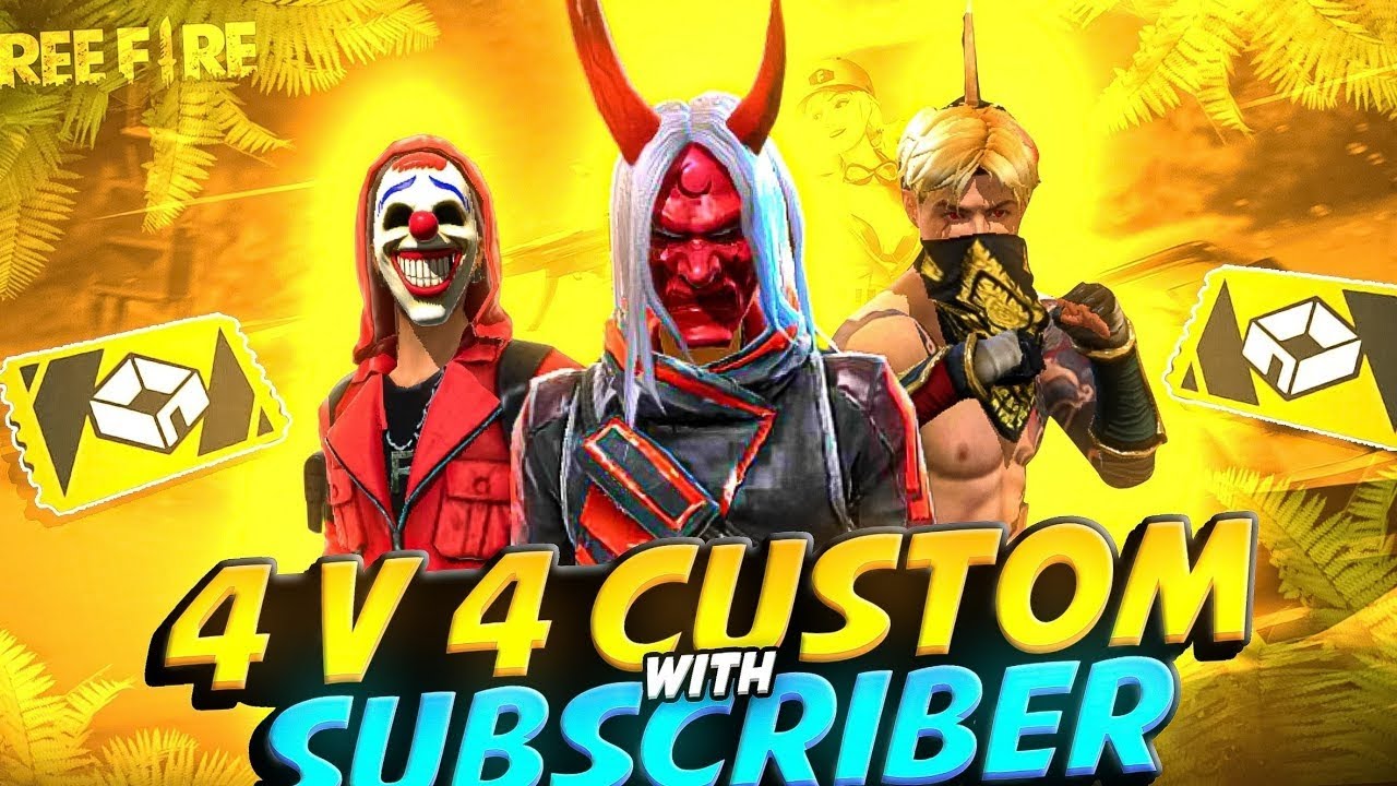 FREE FIRE 4V4 COUSTM CHALLENGE WITH SUBSCRIBER / gaming/free fire ...