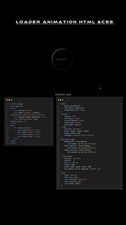 Loader Animation Using Html And Css Animation Css Css3code Cssanimation Csscoding Shorts 