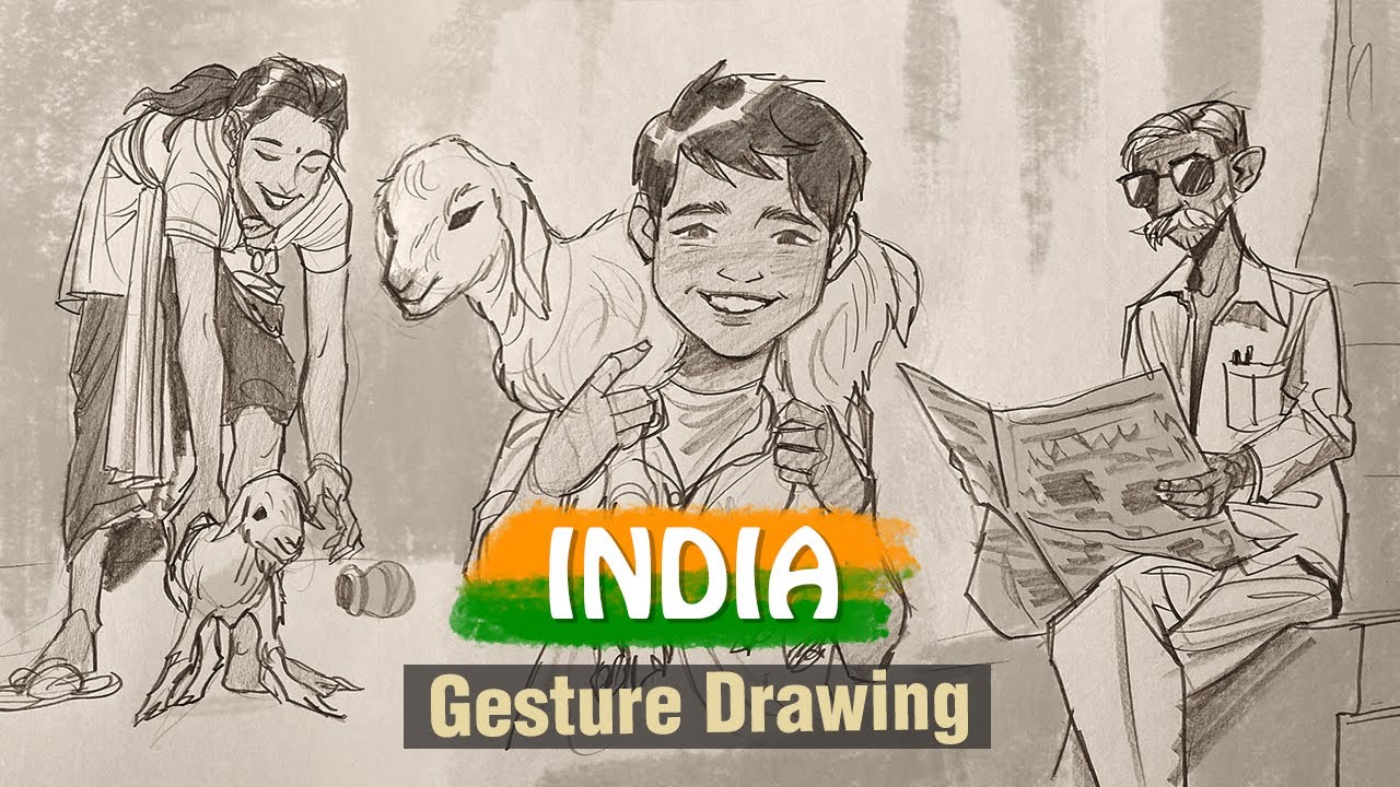 Gesture Drawing #33 - India (Sketch with me) - YouTube
