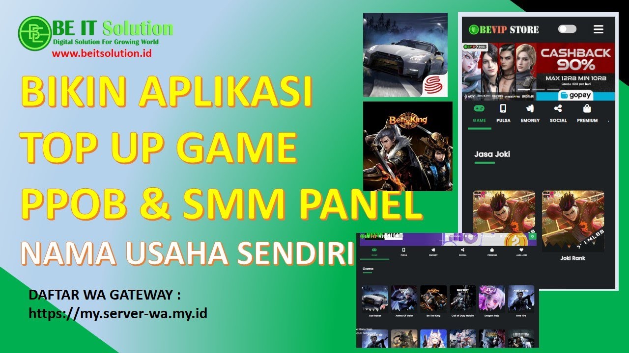 Membuat aplikasi web base untuk TOP UP GAME,PPOB DAN SMM PANEL (review aplikasi top up game ...