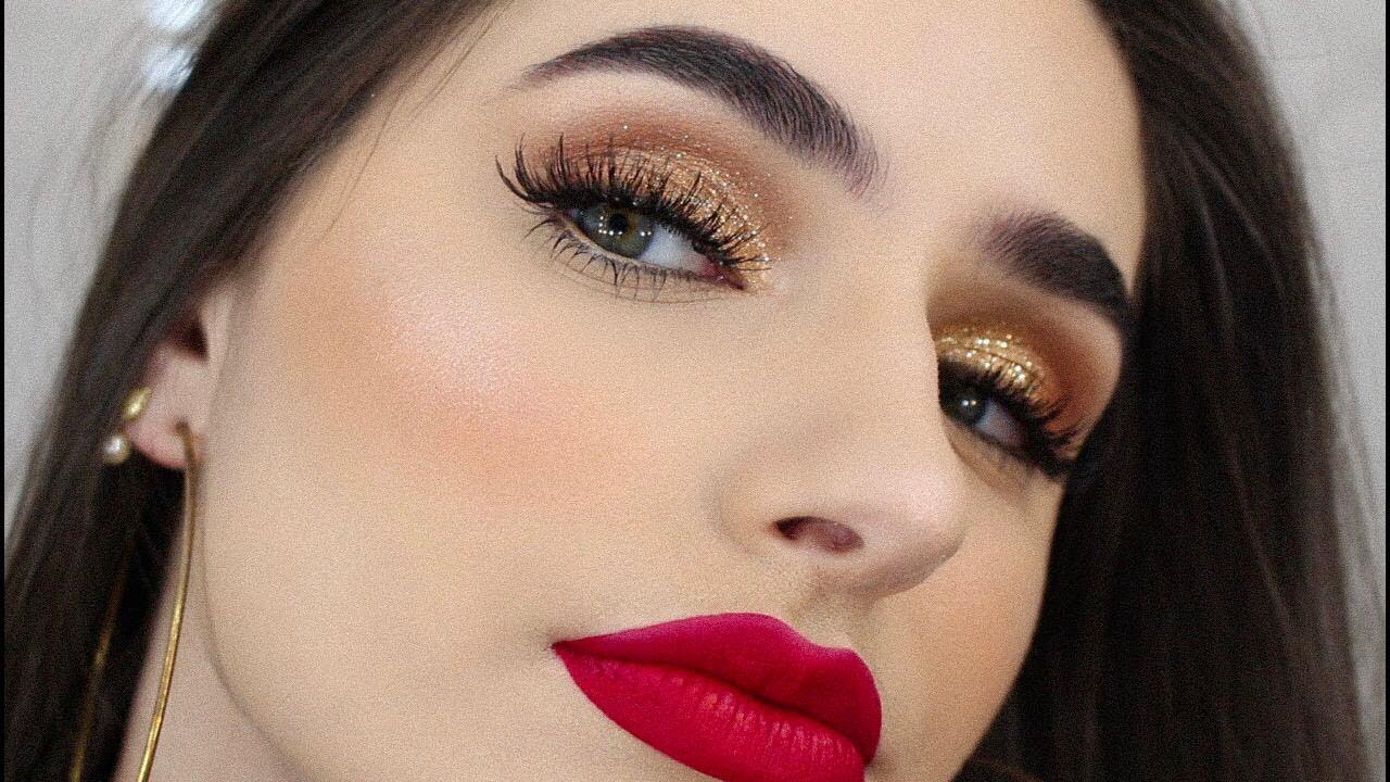 MAKE GLOW COM BRILHO PARA O NATAL | Por Tainara Reis - YouTube