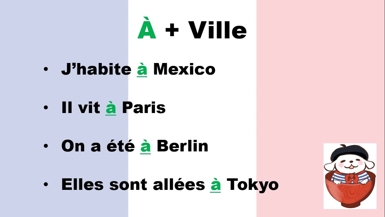 Preposiciones de países À, AU, EN, AUX (PRÉPOSITIONS PAYS) - YouTube