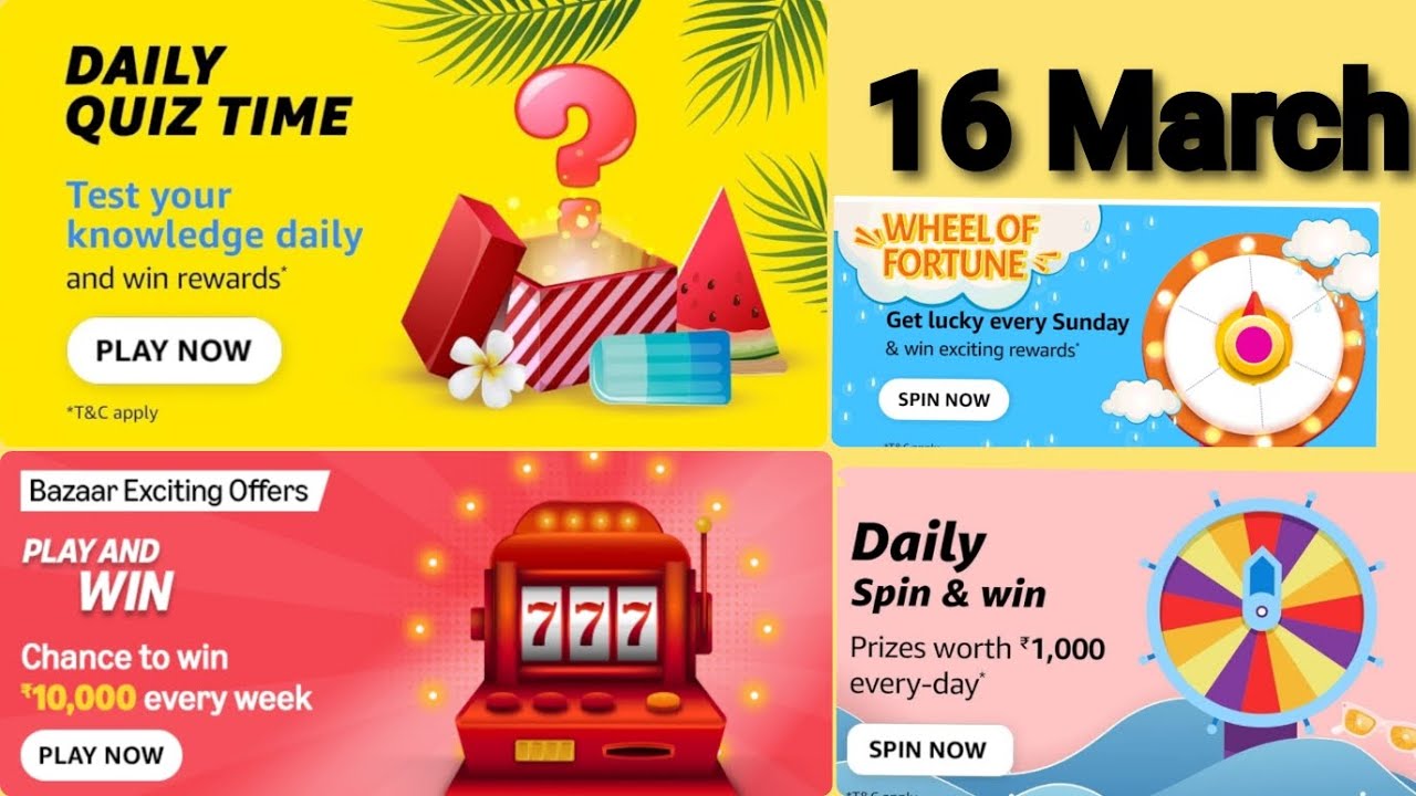 Amazon Bazaar Exciting Offers Quiz Answer Today I Amazon Daily Quiz ...