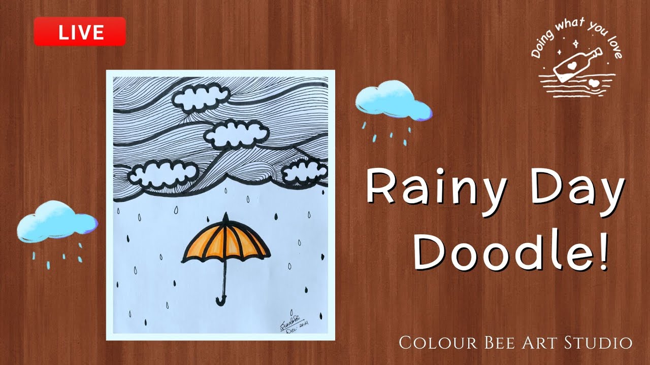 Rain Doodle Drawing | Colour Bee Art Classes For Kids - YouTube