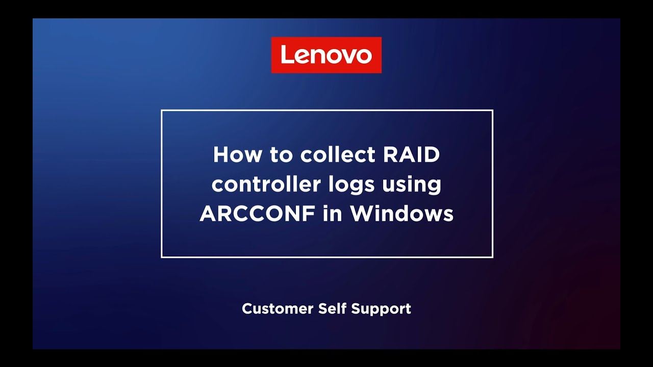 How to collect RAID controller logs using ARCCONF in Windows - YouTube