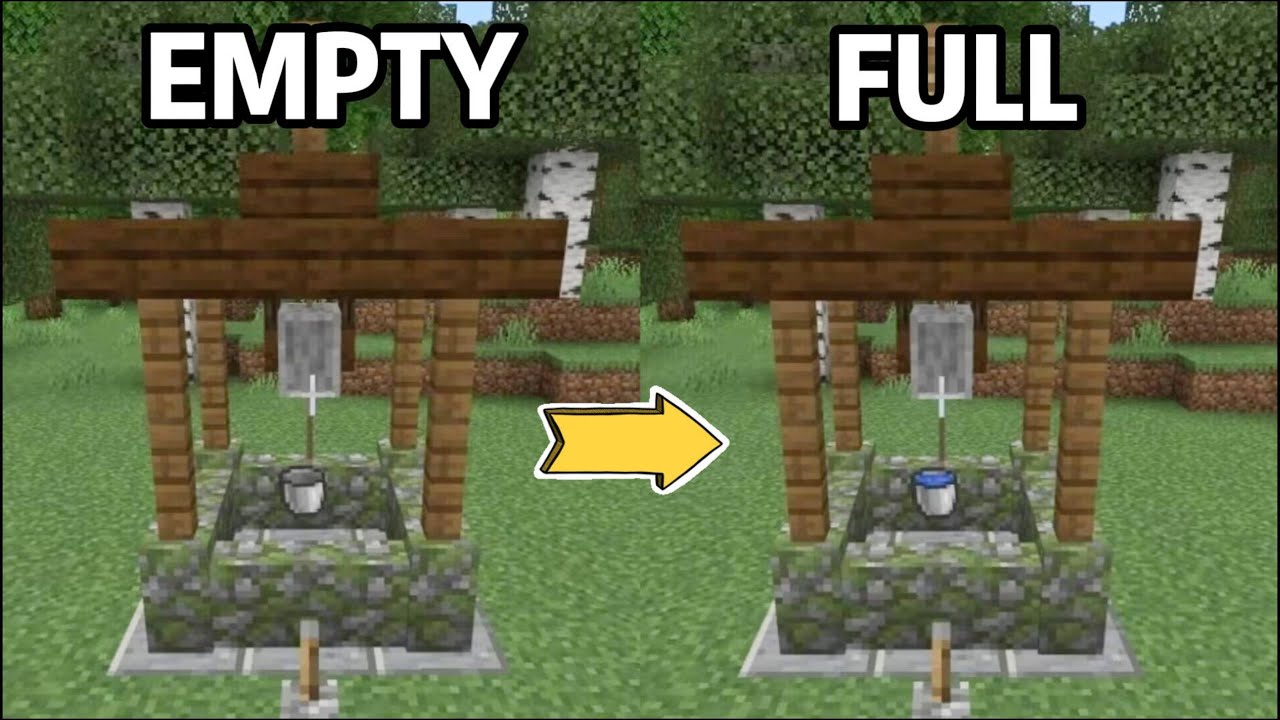 Minecraft：How to make a WORKING water well | No mods and addons! - YouTube