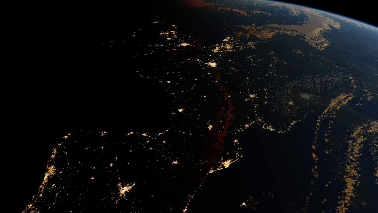 Planet rendering with volumetric clouds and night time textures - YouTube