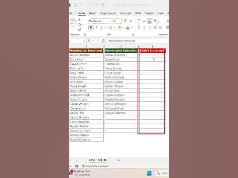Excel Trick 48 - How to compare two lists and find the missing entries #shorts #exceltricks ...