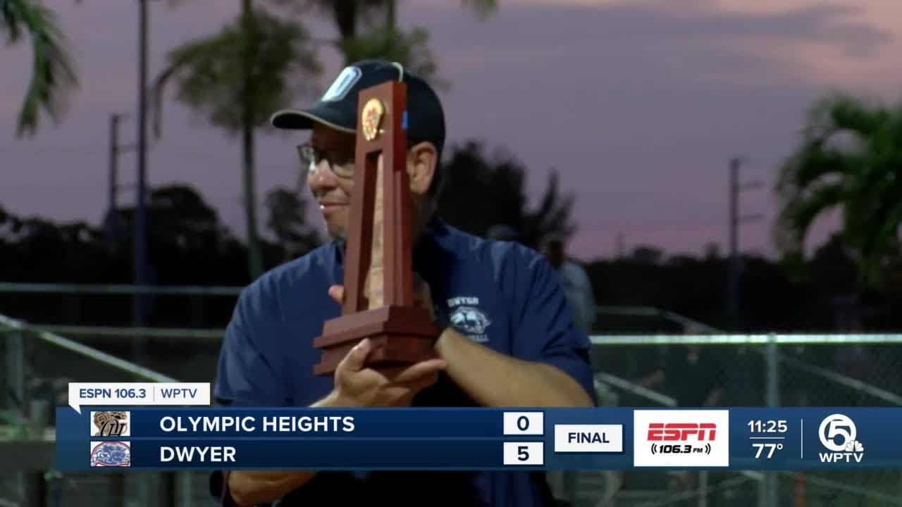 Dwyer baseball beats Olympic Heights for district title - YouTube