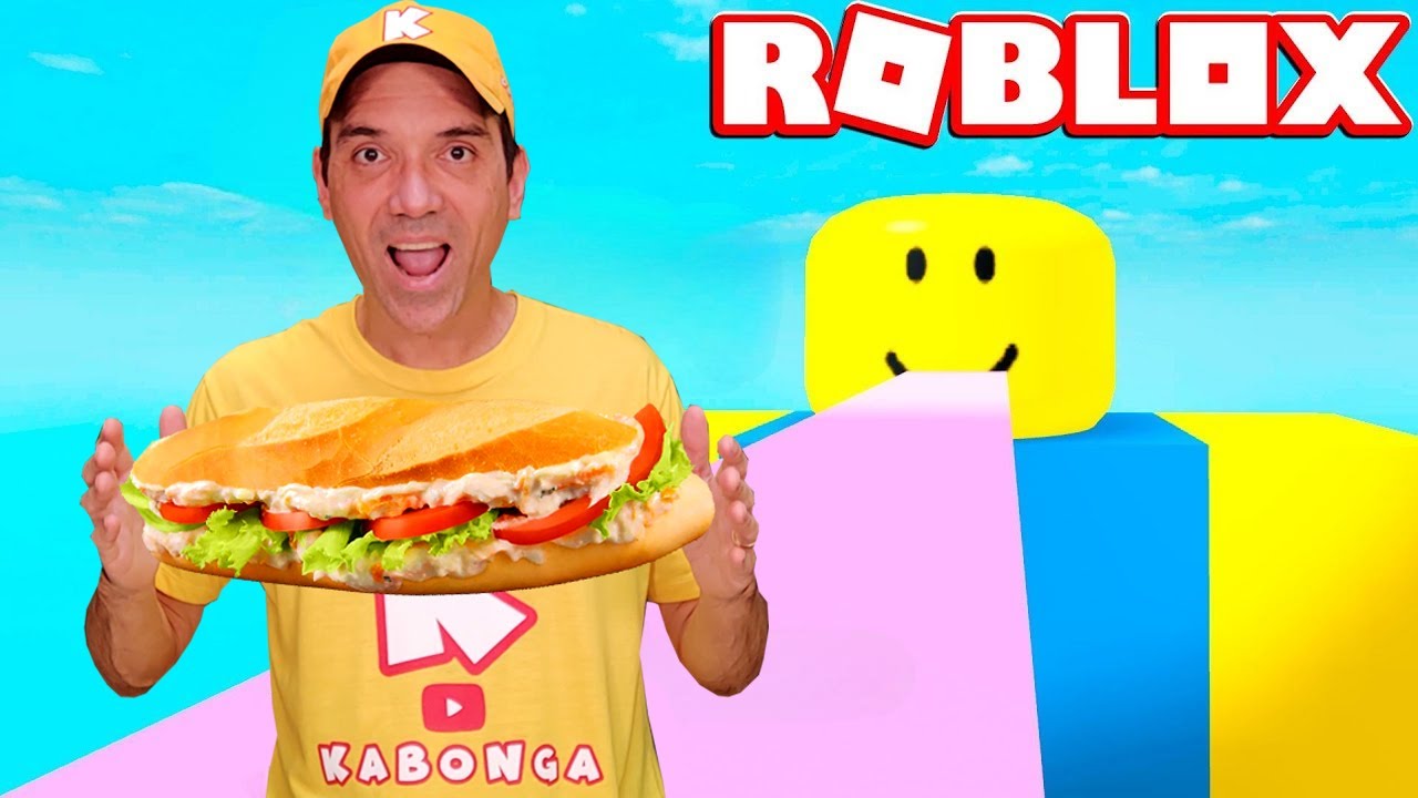 DANDO COMIDA PARA NOOB GIGANTE! Feed the hungry noob - YouTube