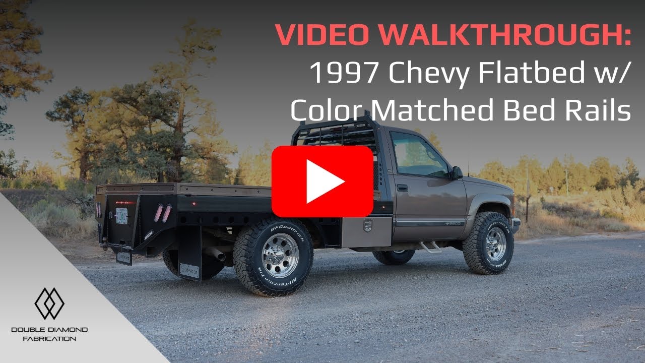 Tour: 1997 Chevy Flatbed w/ Color Matched Bed Rails - YouTube