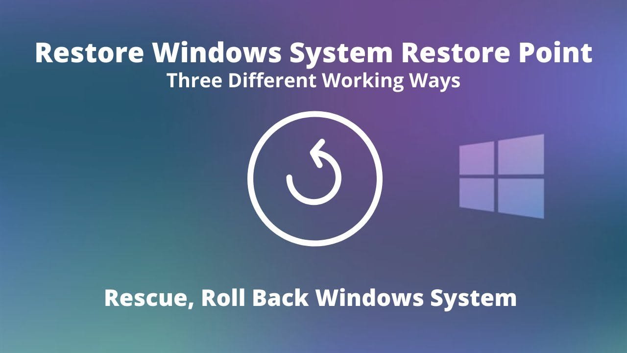 Restore System Restore Point in Windows, Rescue and Roll Back Windows ...