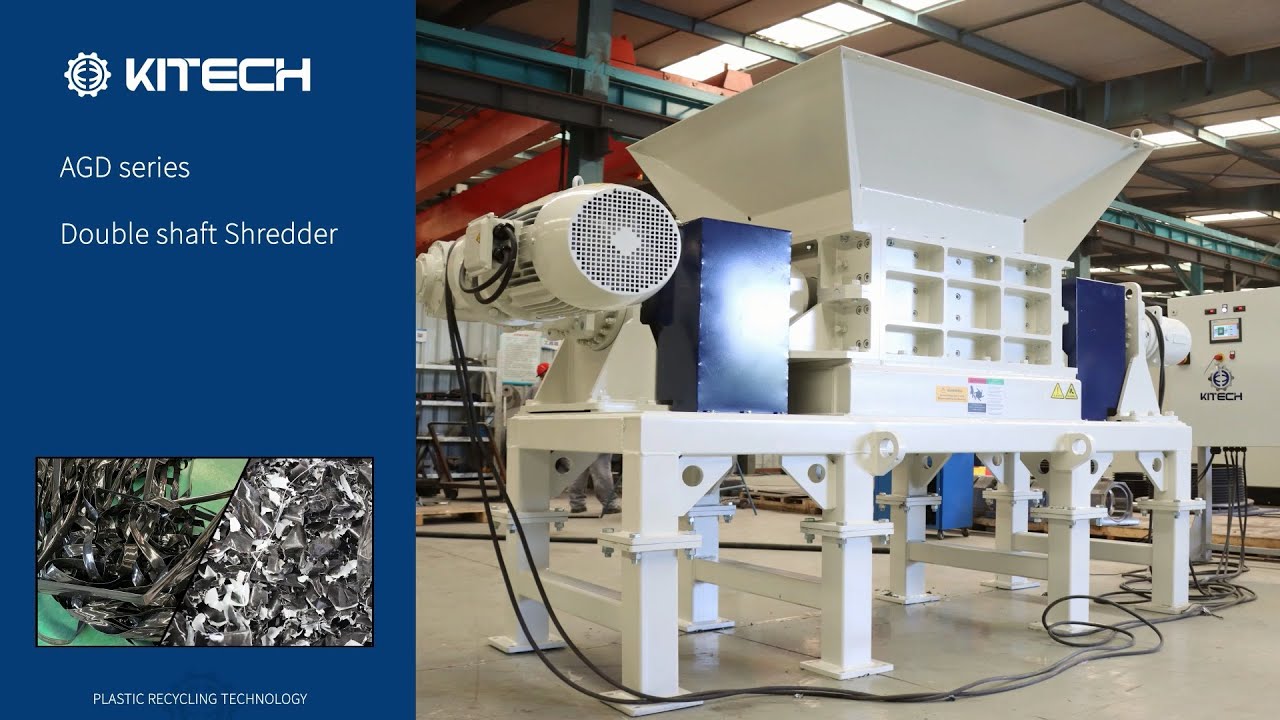 Kitech Machinery AGD Series Double Shaft Shredder for LDPE Drip Tape ...