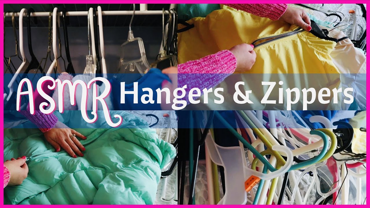 ASMR Hangers, Zippers, Jackets, Coats (No Talking) - YouTube