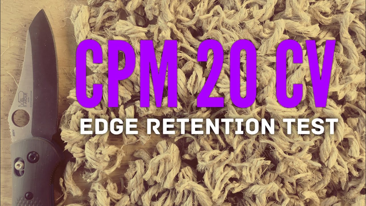 Edge Retention Test: CPM 20CV on Benchmade Griptillian 555-1 - YouTube
