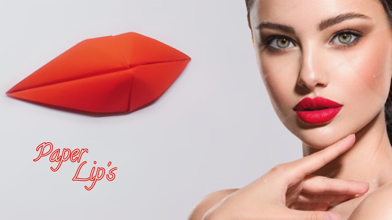 How to Make a Paper Lips | Origami Lips Tutorial | Simple Paper Craft ...
