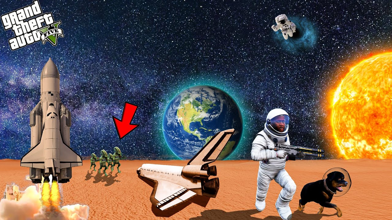 GTA 5 : Franklin & Chop First Time on Mars in GTA 5! (GTA 5 Mods) - YouTube