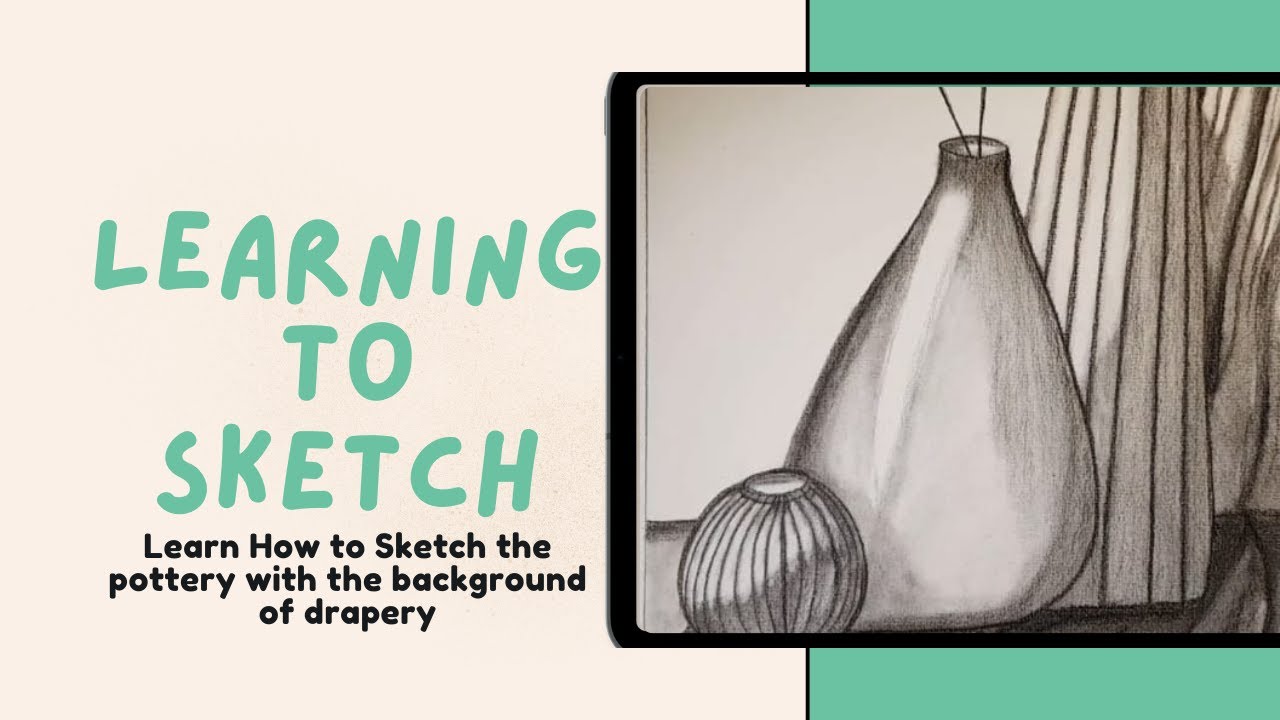 Sketching Elegance: Pottery Drawing with Drapery #PotterySketching, # ...