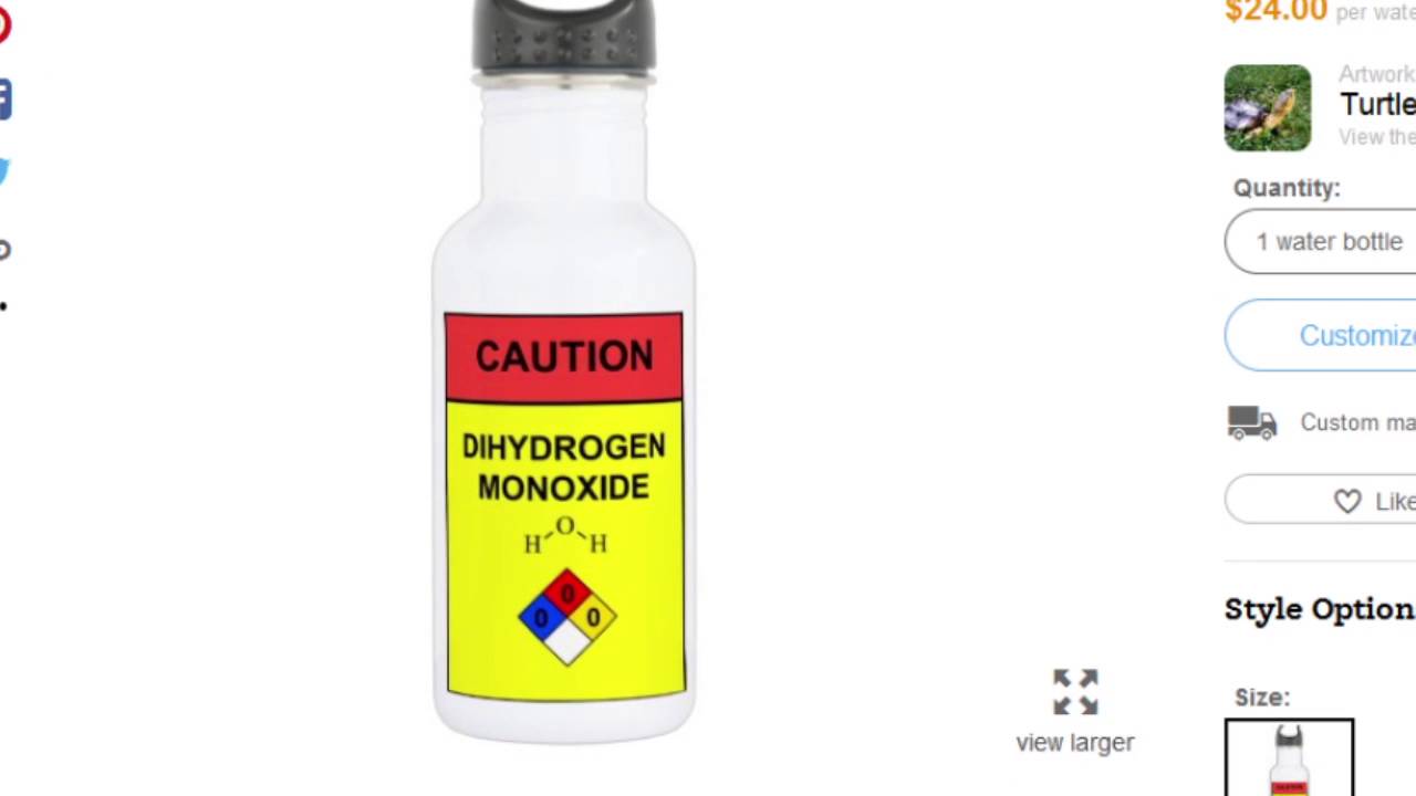 DIHYDROGEN MONOXIDE WARNING LABLE! - YouTube