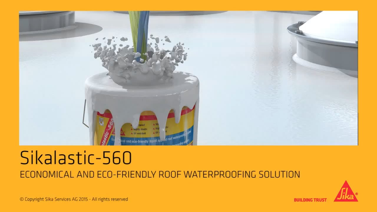 Eng Sikalastic 560 Liquid applied roof waterproofing membrane - YouTube