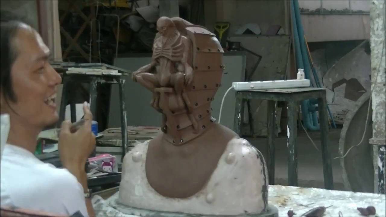 Mind Control Alien No 7 Mask Sculpting การปั้นหน้ากากมนุษย์ต่างดาว ...