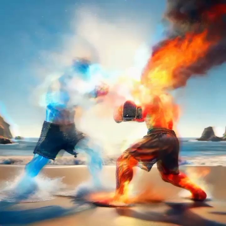 Water boxing fire #aianimation #aiartcommunity #boxing #versus # ...