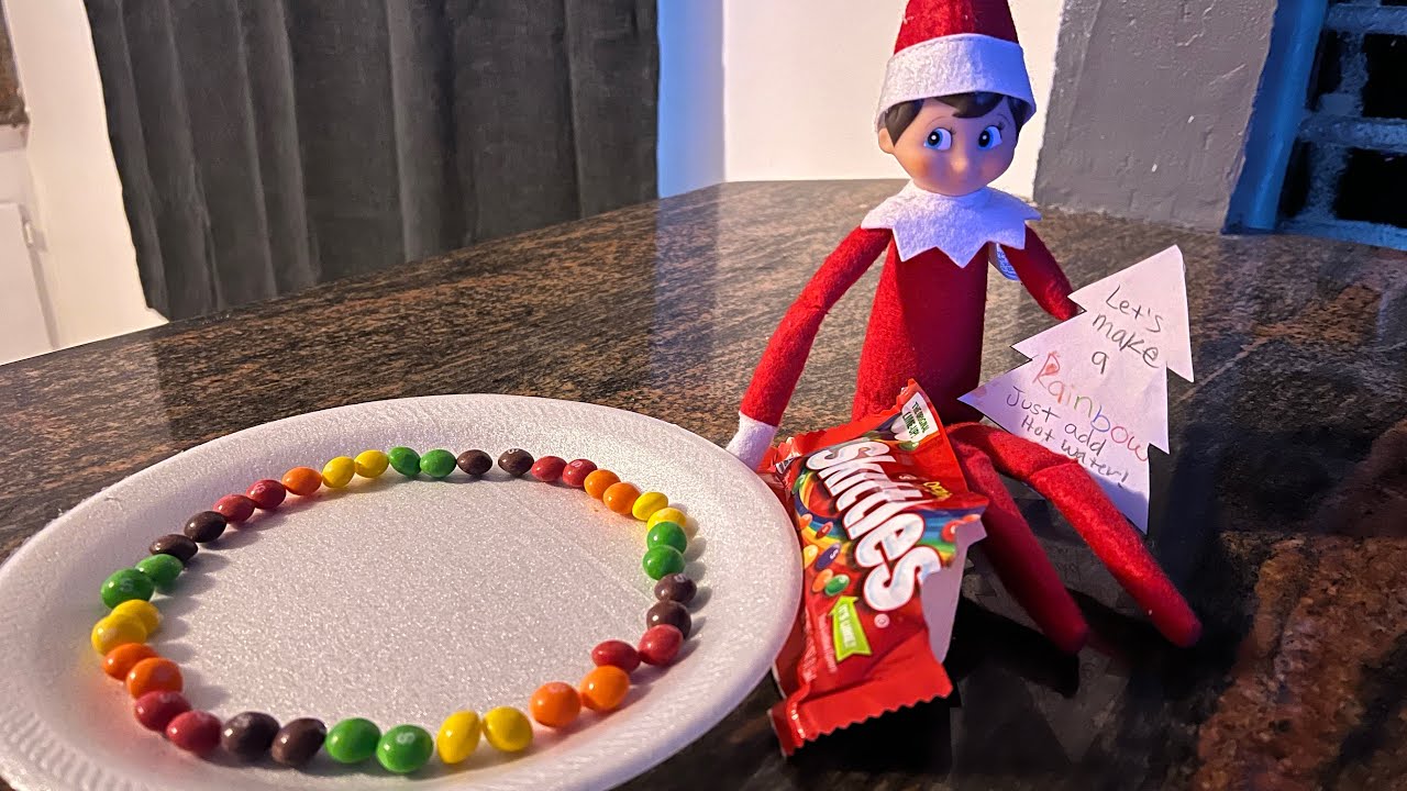 Elf On The Shelf Day 11!! | Skittles Rainbow Magic!! - YouTube