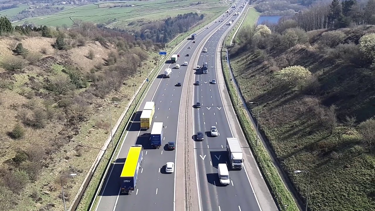 Scammonden bridge over M62 motorway near Huddersfield and Halifax in ...