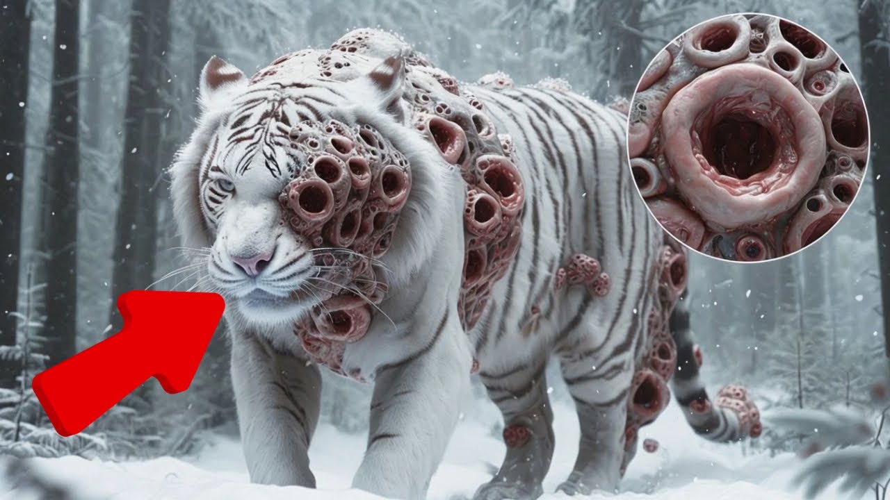 White Tiger Covered in Parasites,Fungi, and Holes Rescue animals form ...