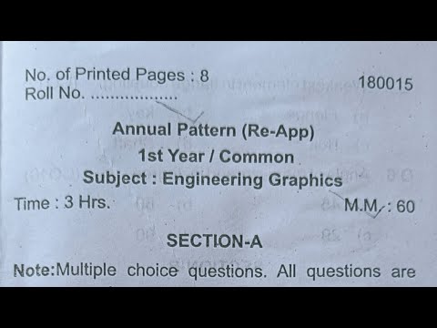 Annual Pattern (Re-App) Ist Year, Engineering Graphics, Engineering ...