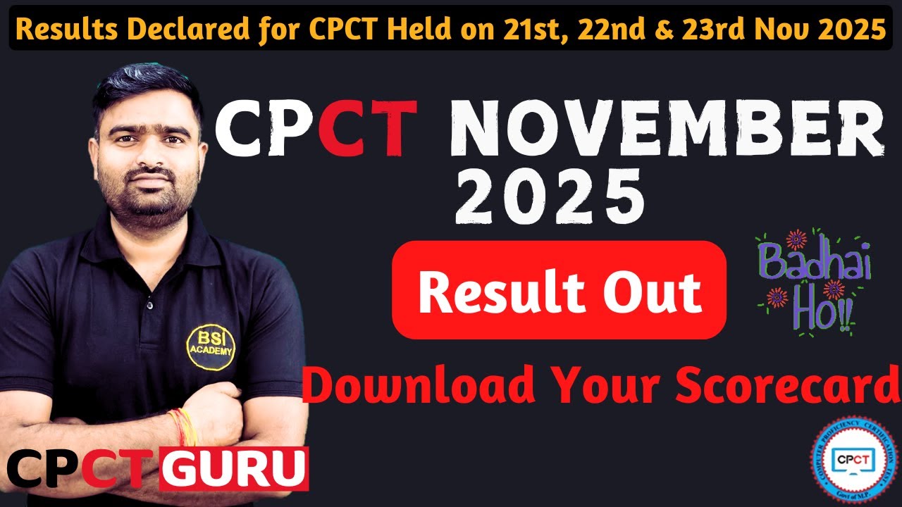 Results Declared for CPCT Held on 21st, 22nd & 23rd Nov 2025 | CPCT ...