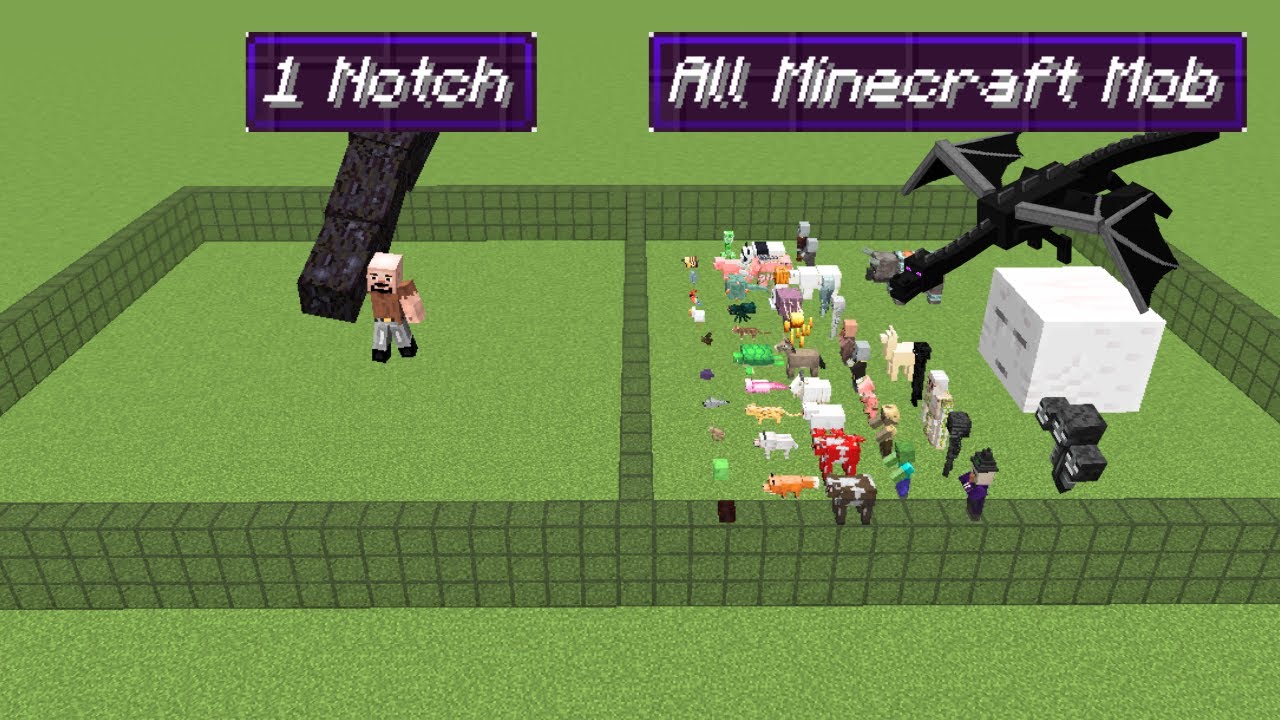 all minecraft mobs vs 1 notch (but notch has all effects) | Minecraft ...