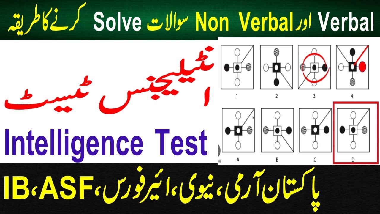How To Pass And Solve Verbal and Non Verbal Intelligence Test Pakistan ...