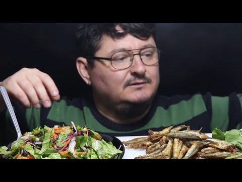 || ASMR MUKBANG || Anchovy & Seasonal Salad | Hamsi & Mevsim Salata