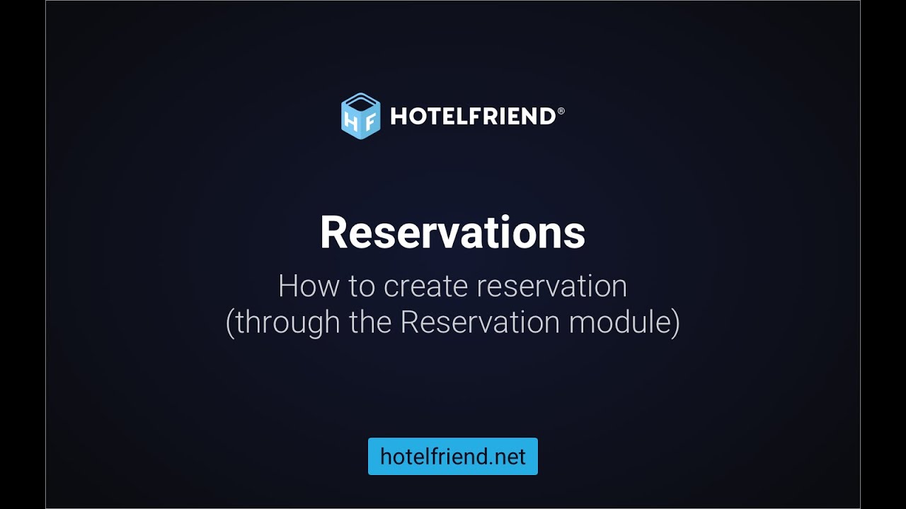 Reservations. How to create a new booking - YouTube
