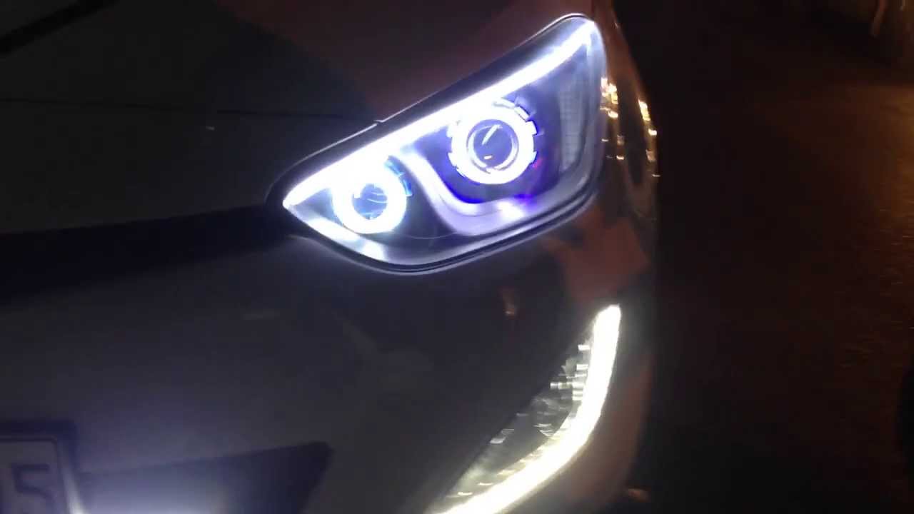 Duel Projectors and Audi style Headlamps for new i20 by Customlights.in ...