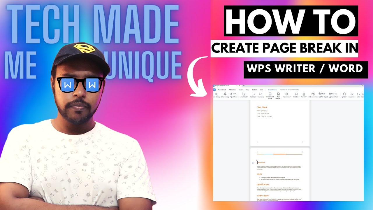 How to create page break in wps office writer | how to add page break ...