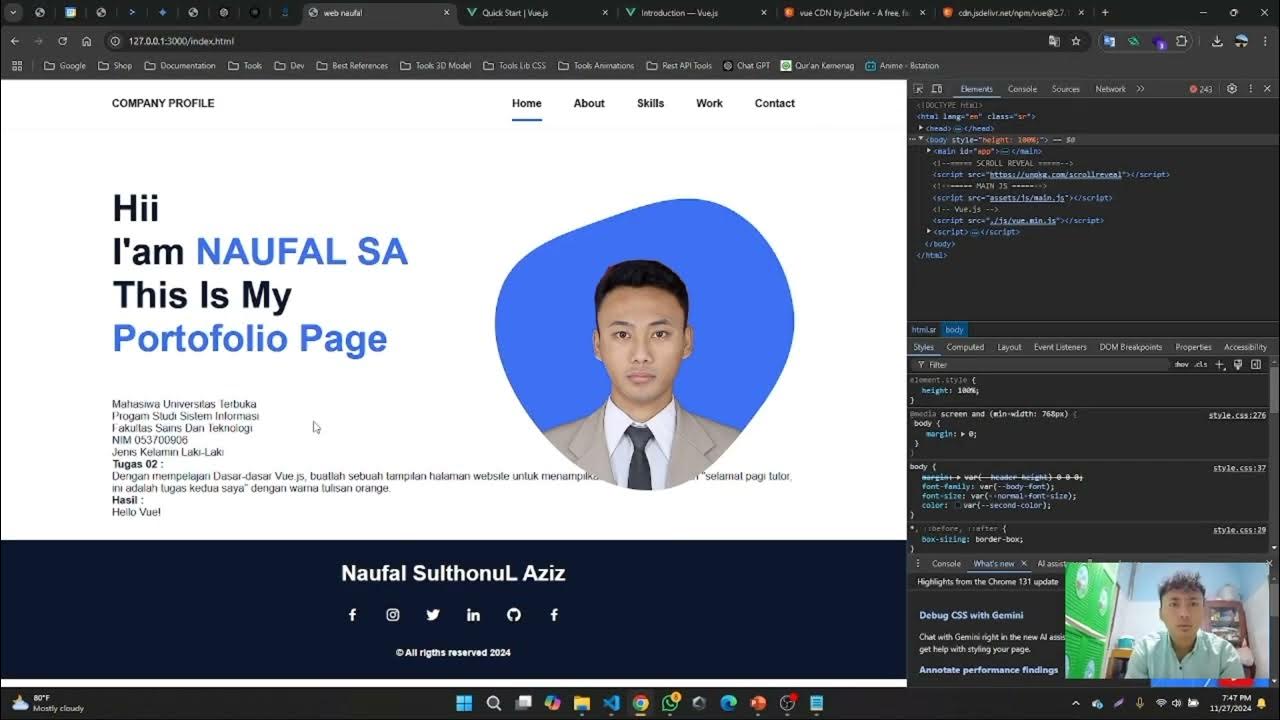 TUGAS 2 PEMROGRAMAN WEB DENGAN DASAR DASAR VUE JS - YouTube