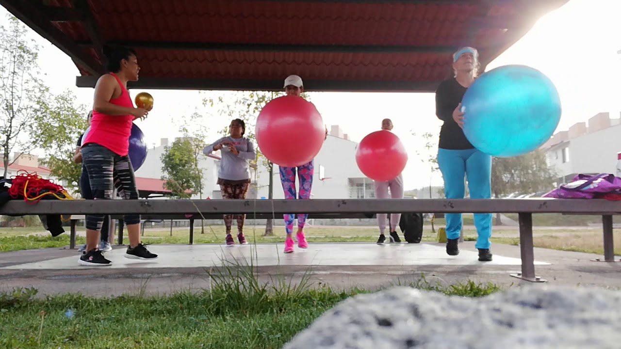 Cardio con fitball a ritmo de la mosca... - YouTube