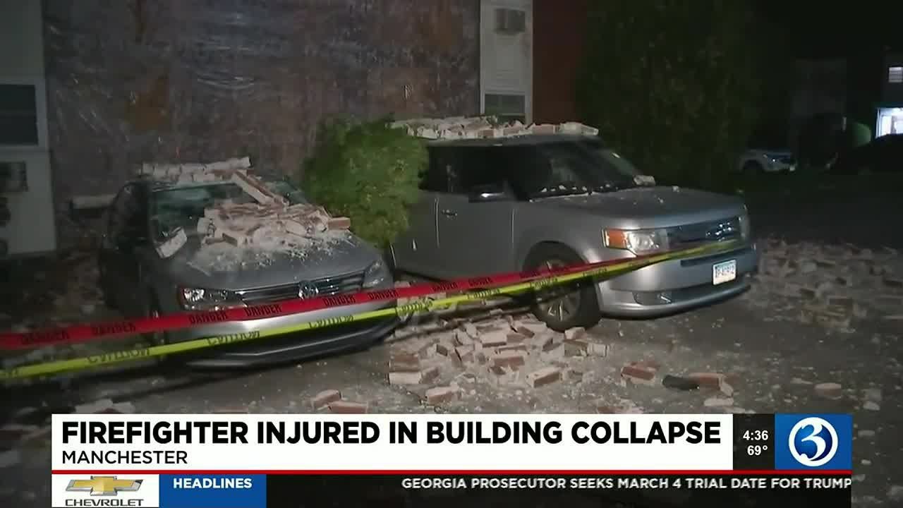 Fire department responds to partial building collapse, One firefighter ...