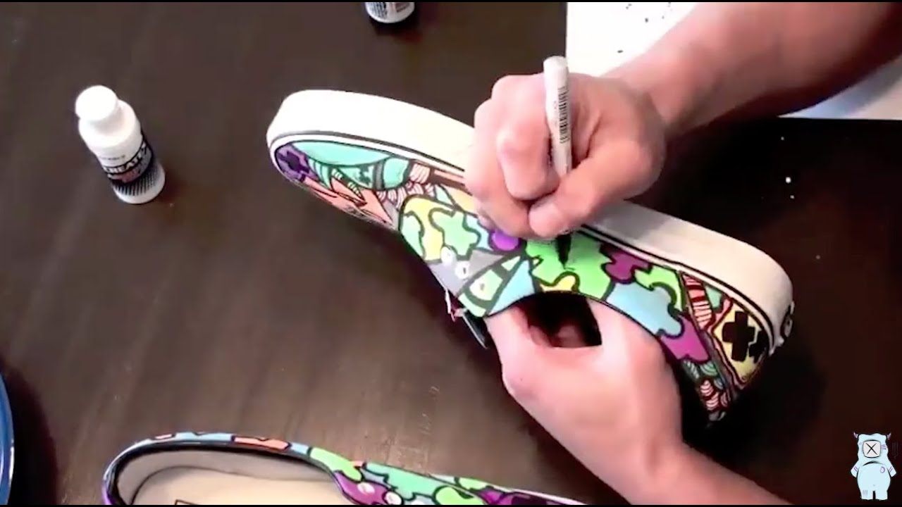 Throwback Custom Painted Vans - YouTube