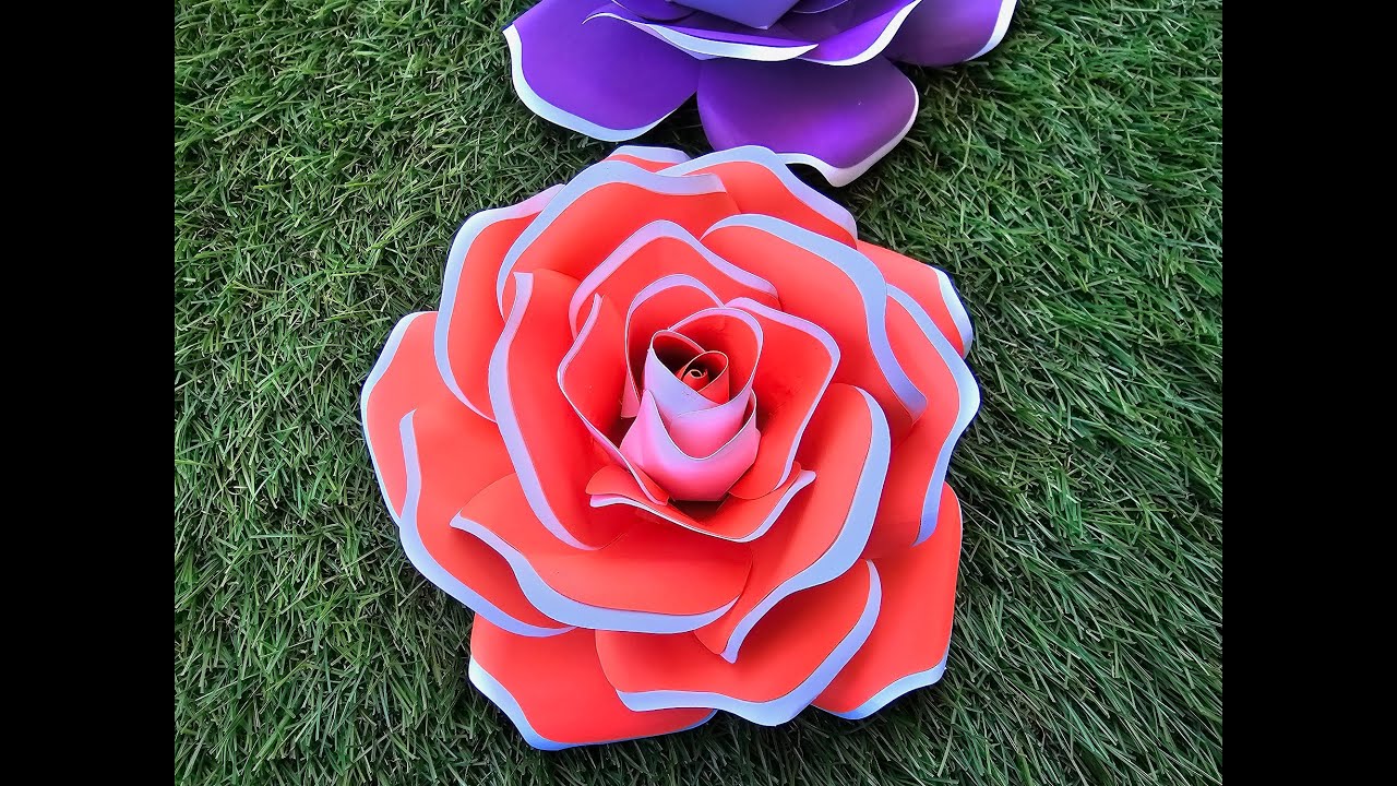 DYI Paper Rose with two layers petals - YouTube