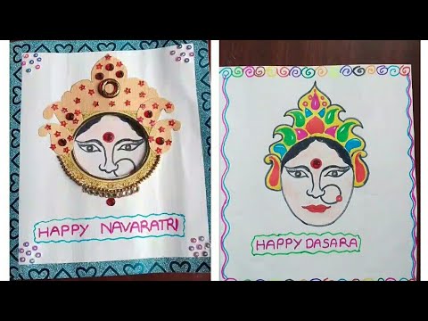 DUSSEHRA CARD MAKING / SWATI DRAWINGS & CRAFTS - YouTube