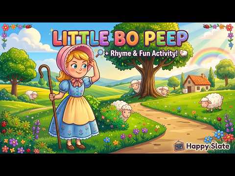 Little Bo Peep Lost her Sheep | Nursery Rhyme for Kids | Find Differences Fun Activity | Happy Slate